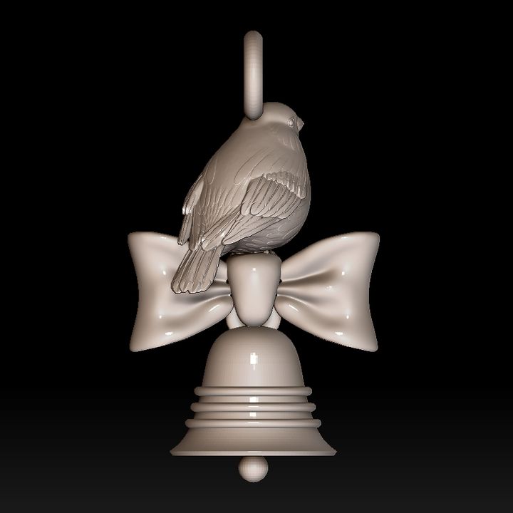 3D Printable bow bird bell by 3Dimontis
