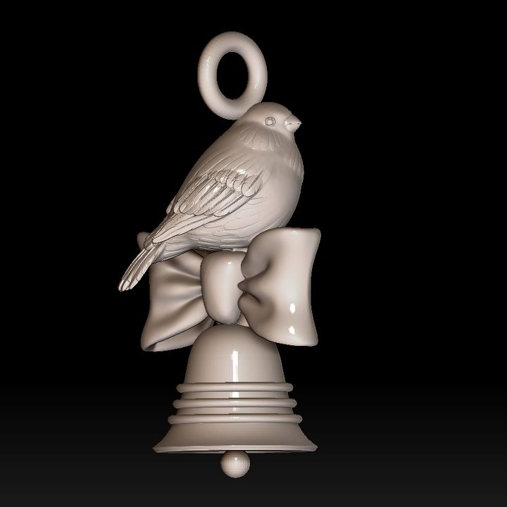3D Printable bow bird bell by 3Dimontis