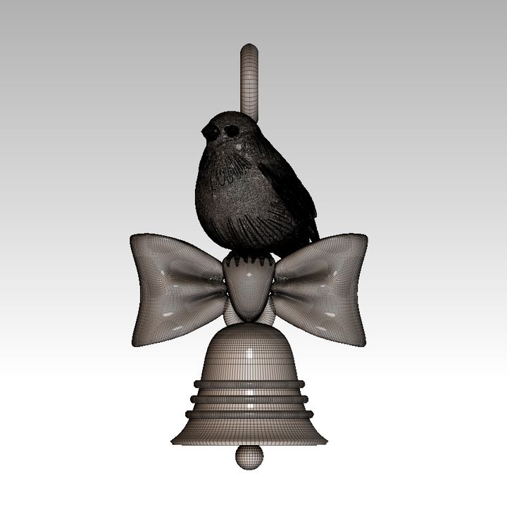 3D Printable bow bird bell by 3Dimontis