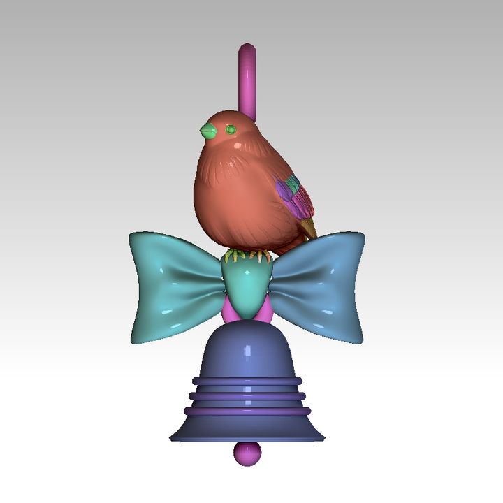 3D Printable bow bird bell by 3Dimontis