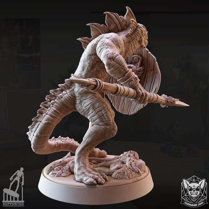 3D Printable Lizard Folk - B by Dungeon Dog
