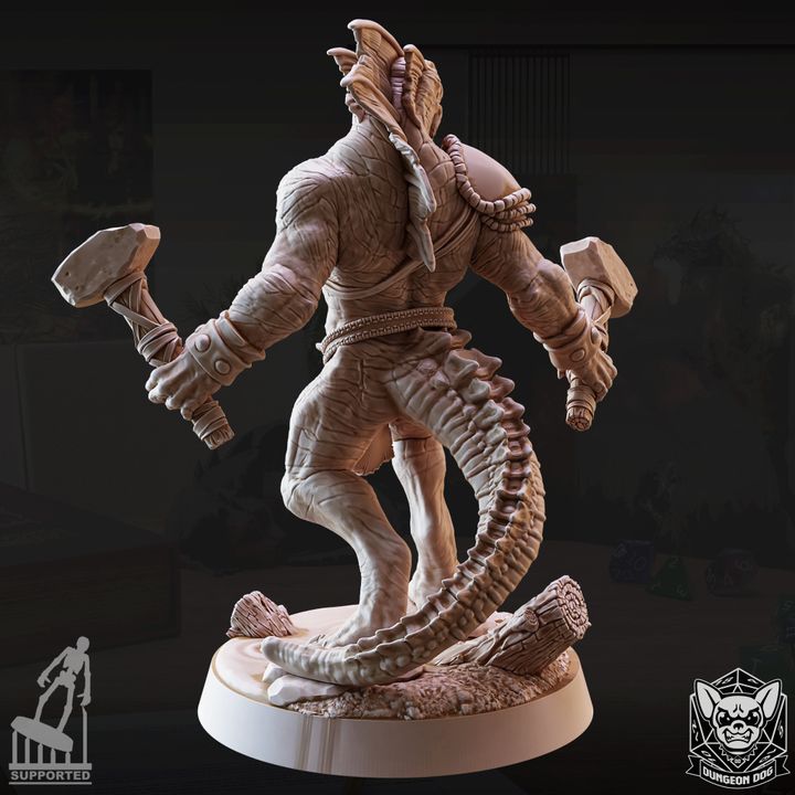 3D Printable Lizard Folk - C by Dungeon Dog