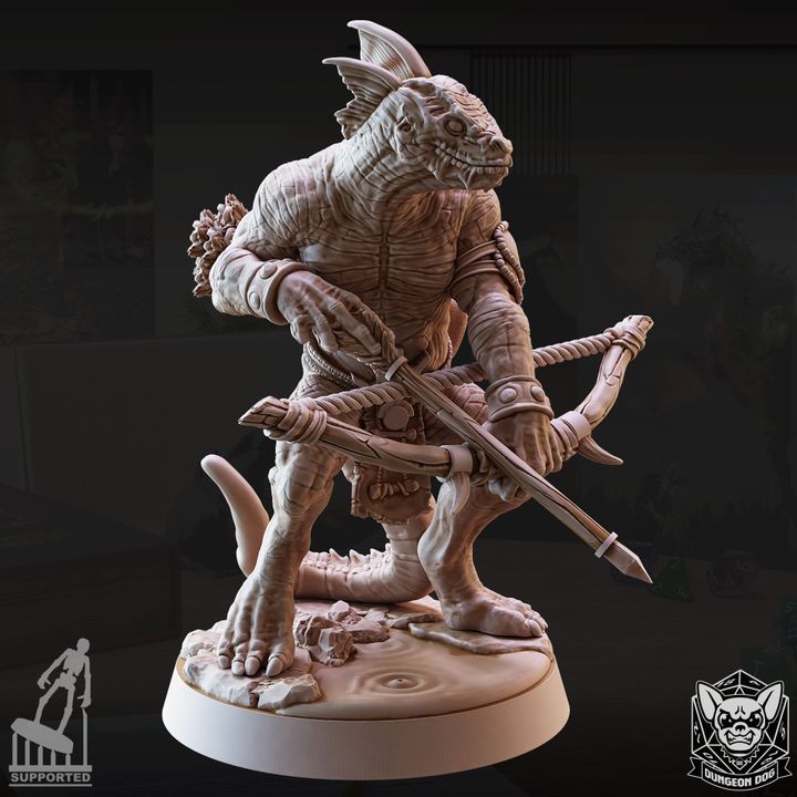 3D Printable Lizard Folk - D by Dungeon Dog