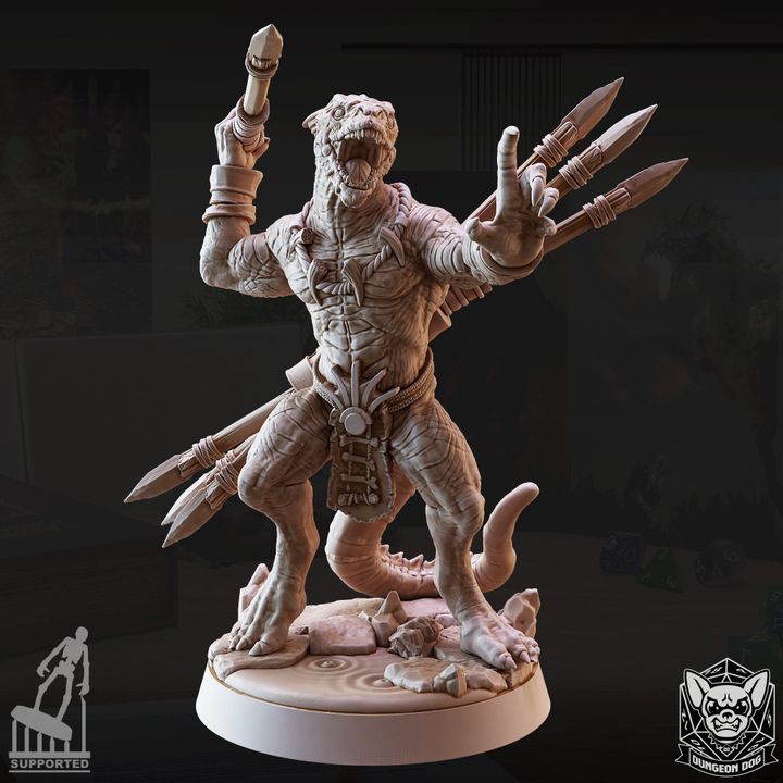3D Printable Lizard Folk - E by Dungeon Dog