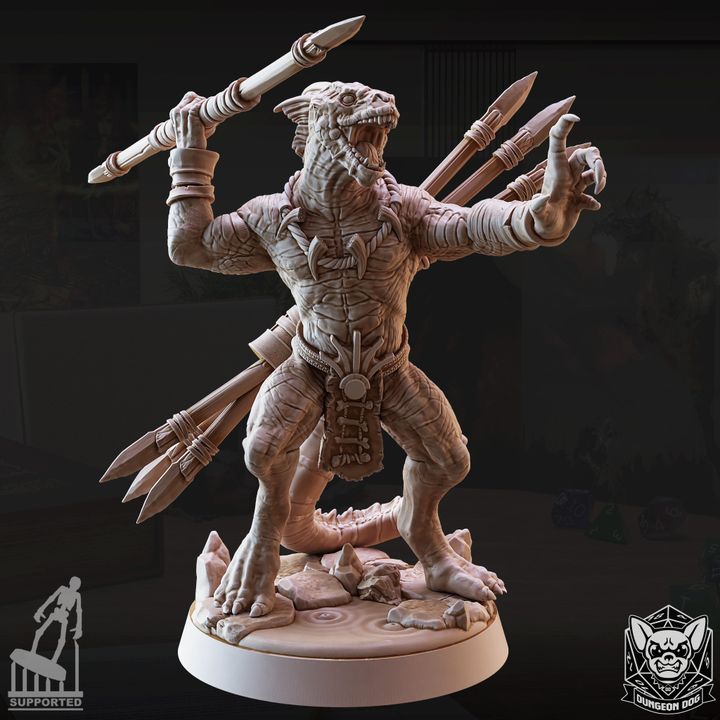 3D Printable Lizard Folk - E by Dungeon Dog