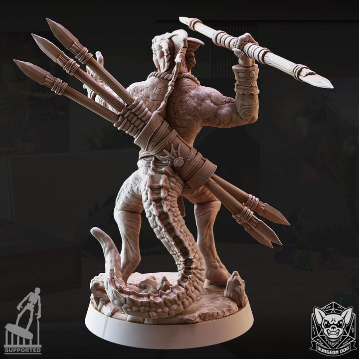 3D Printable Lizard Folk - E by Dungeon Dog