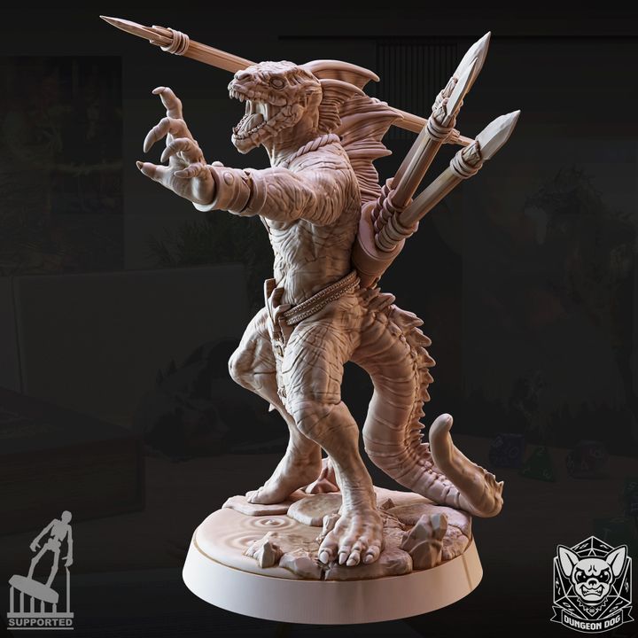 3D Printable Lizard Folk - E by Dungeon Dog