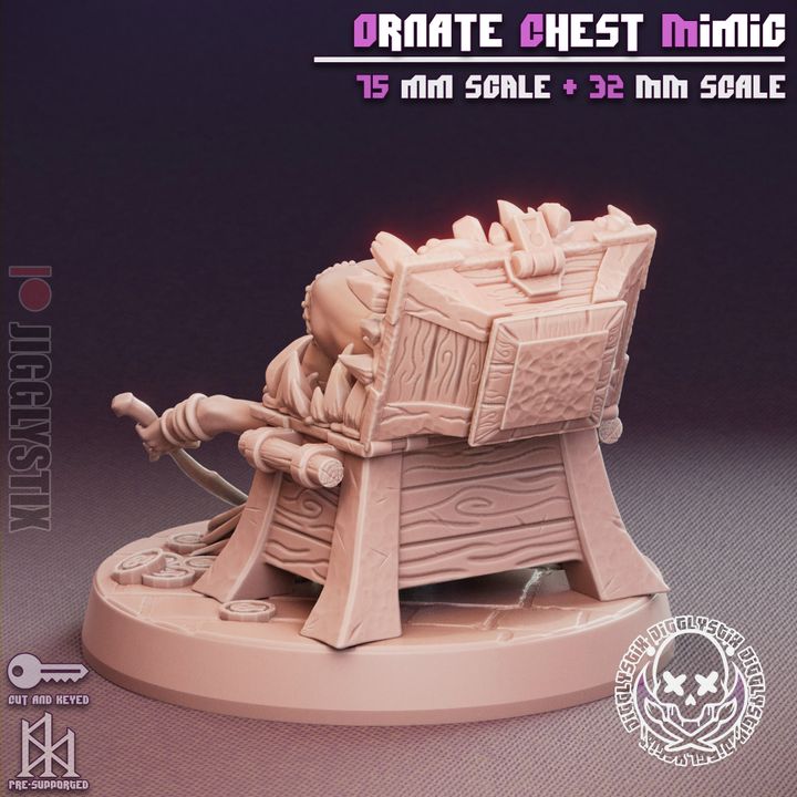 3D Printable Ornate Chest Mimic by Jigglystix