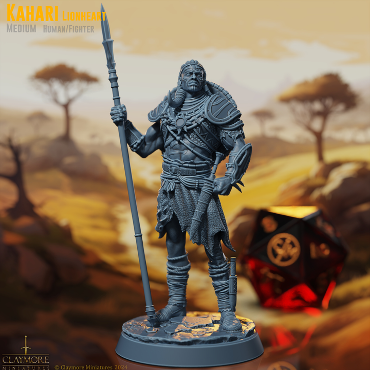 3D Printable Kahari Lionheart by Claymore Miniatures