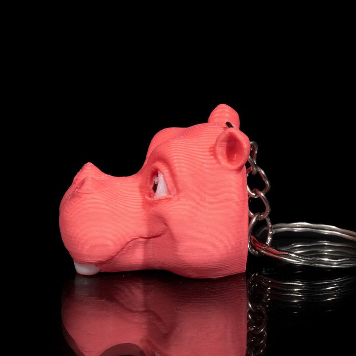 3D Printable Hippo Keychain by Stlflix