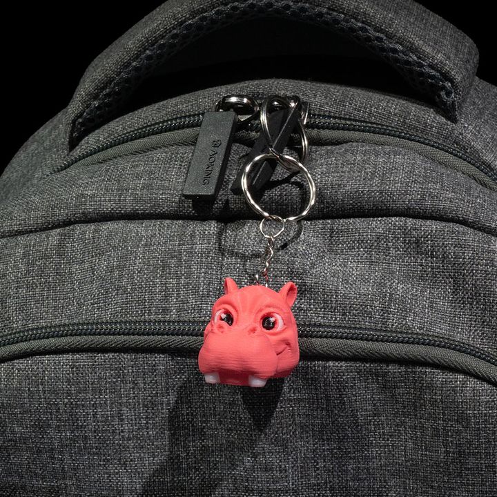 3D Printable Hippo Keychain by Stlflix