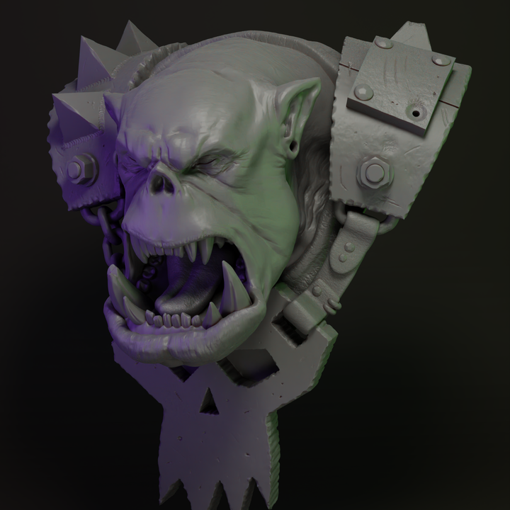 3D Printable Space Ork Bust by Miguel Escudero Esteban