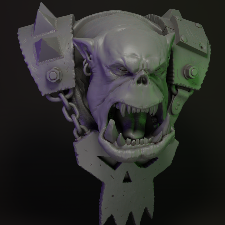 3D Printable Space Ork Bust by Miguel Escudero Esteban