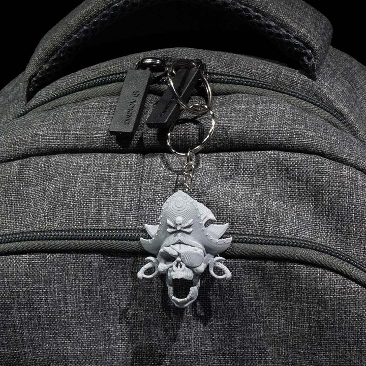 3D Printable Pirate Skull Keychain by Stlflix