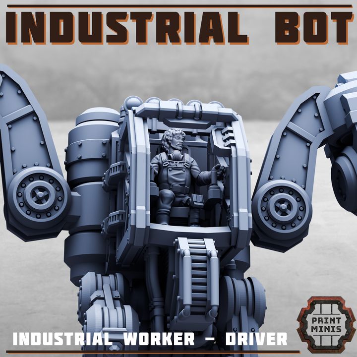 3D Printable Industrial Bot by Print Minis