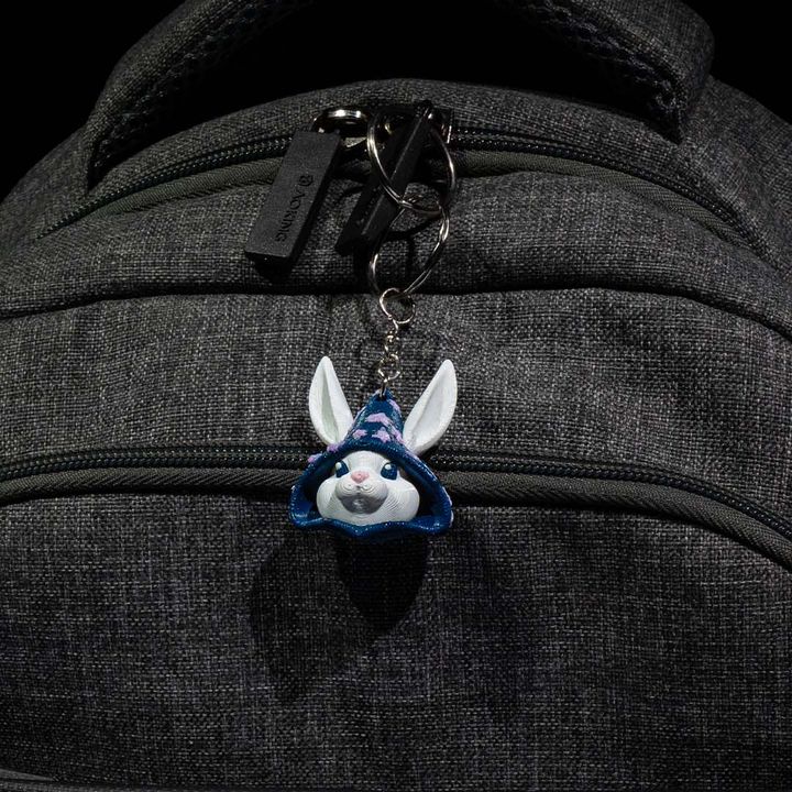 3D Printable Wizard Bunny Keychain by Stlflix