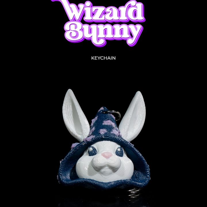 3D Printable Wizard Bunny Keychain by Stlflix