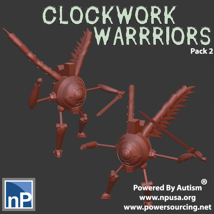 3D Printable Modrons / Clockwork Warriors - Group 2 by nonPareil Institute