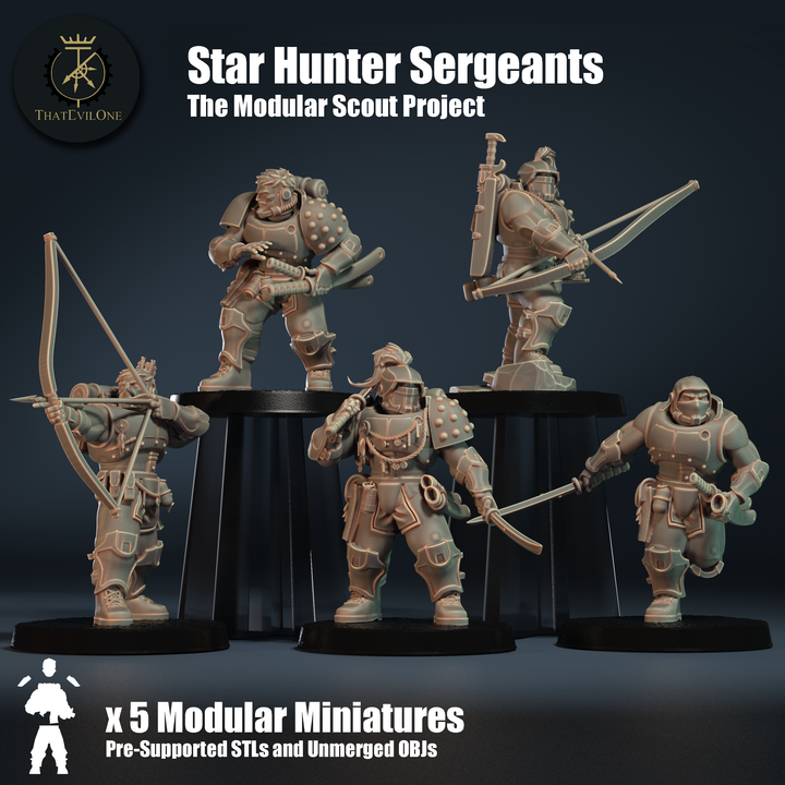 3D Printable Modular Scout Star Hunter Sergeants - Presupported by ...
