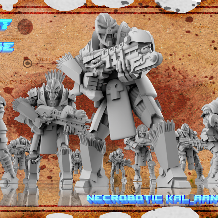 3D Printable Necrobotic Kal_aan-soldiers by BattleCat Grim Wars