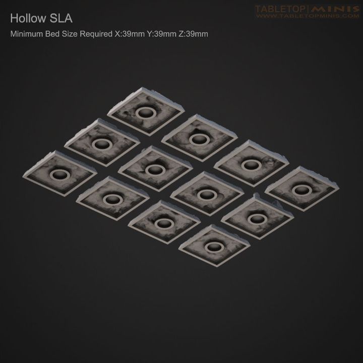 3D Printable Ancient Ruins 40x40mm Square Bases by TableTopMinis