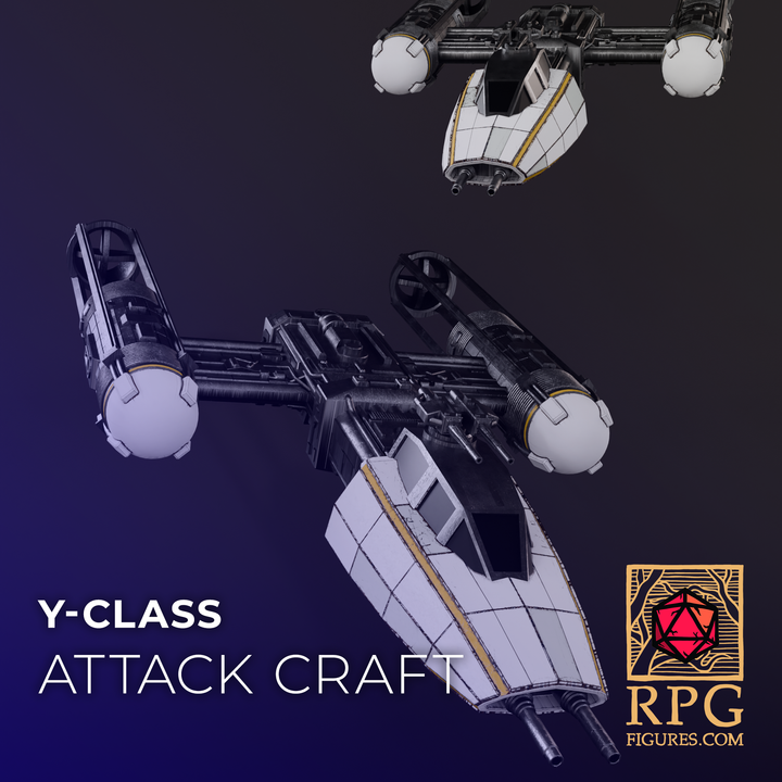 3D Printable Galactic Wars | Y-Class Attack Craft by RPG Figures
