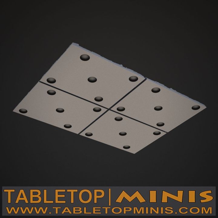 3D Printable Ancient Ruins 100x75mm Rectangular Bases by TableTopMinis