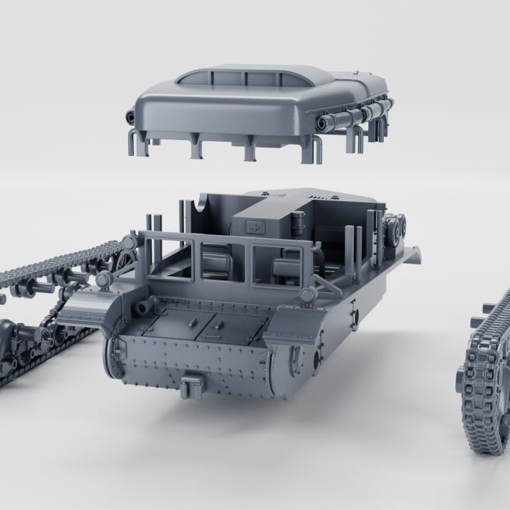 3D Printable C7P artillery tractor (Poland, Interwar+WW2) by Wargame3d