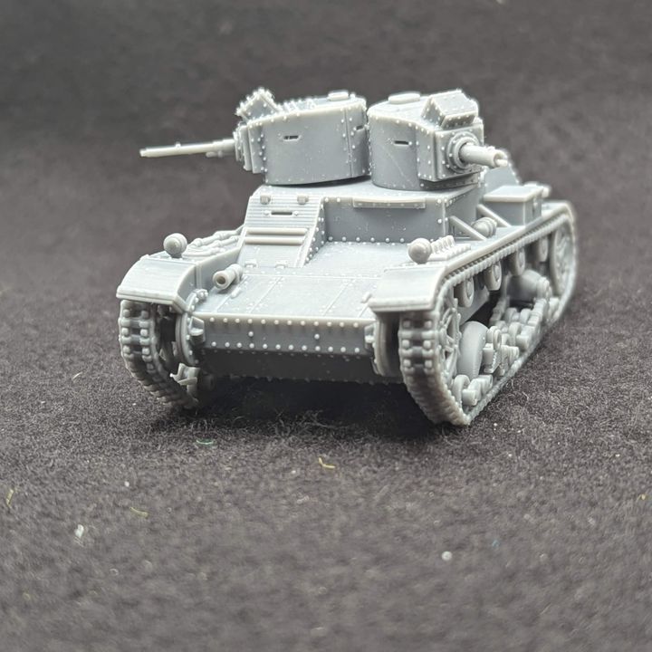3D Printable Light Tank 7TP dw (twin turret) (Poland, WW2) by Wargame3d