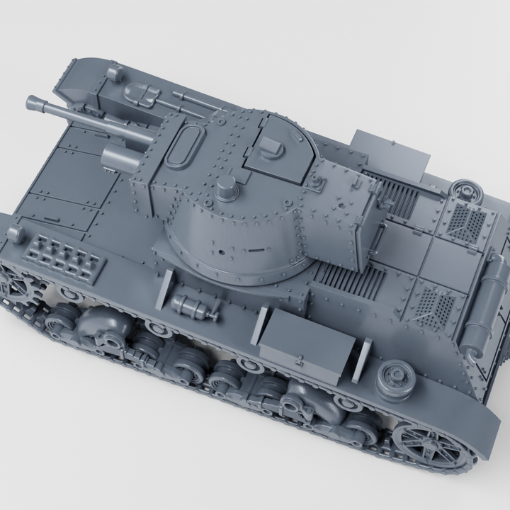3D Printable Light Tank 7TP jw (single turret) (Poland, WW2) by Wargame3d