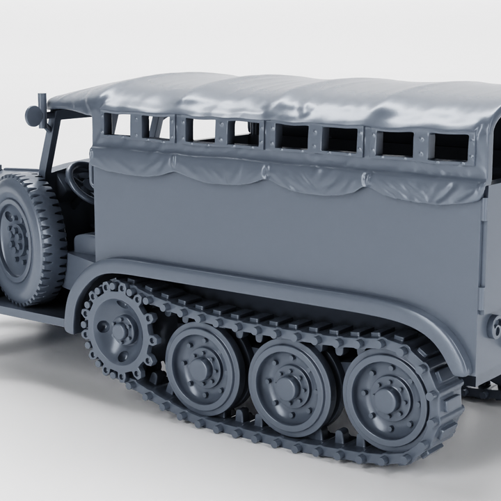 3D Printable PZInz 222 - Half-Track Supply Truck - wz.39 (Poland, WW2 ...