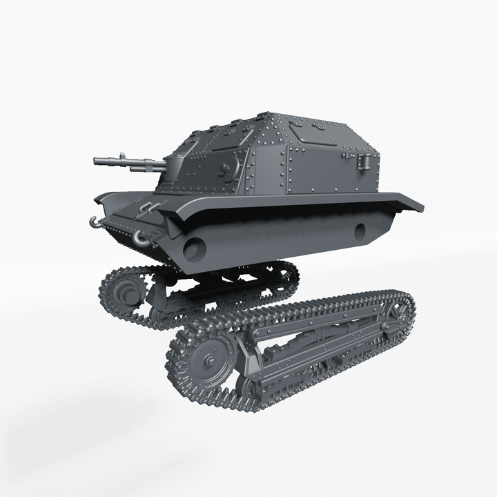 3D Printable Tankette TK-3 + Trailer (Poland, WW2) by Wargame3d