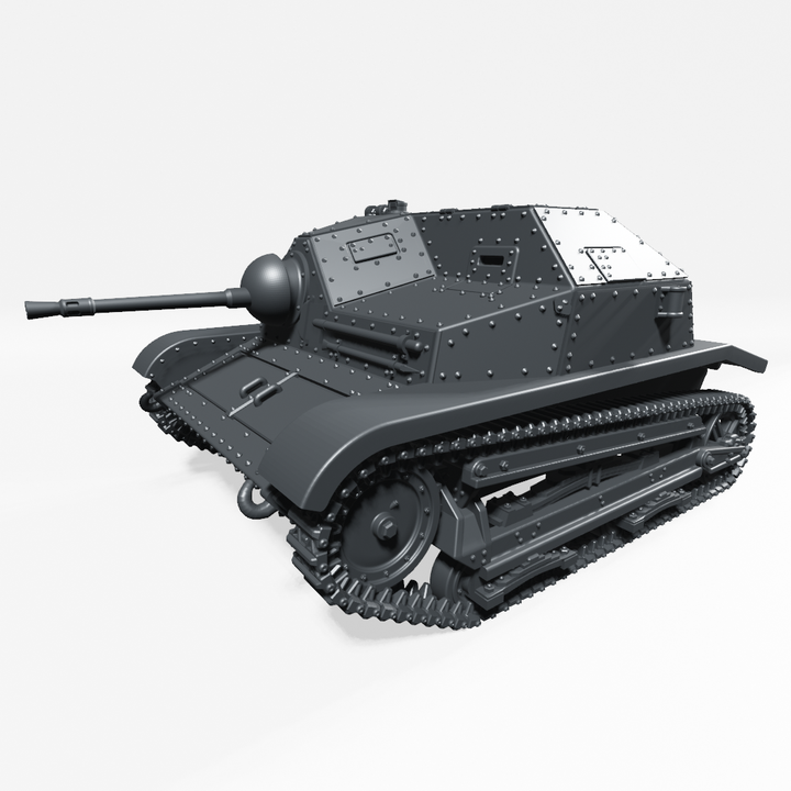 3D Printable Tankette TKS with 2 optional machine guns (Poland, WW2) by ...