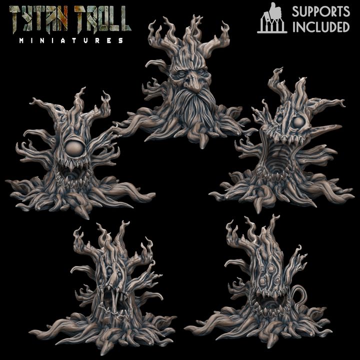 3D Printable Haunted Tree Pack [Pre-Supported] by TytanTroll Miniatures