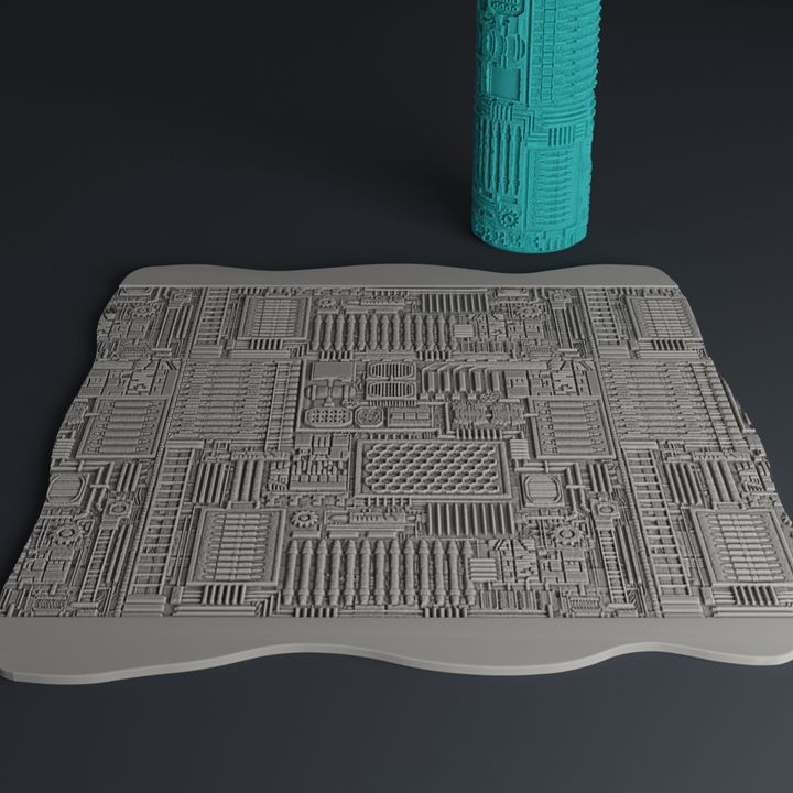 3D Printable DnD Terrain Texture Rollers – Scifi by 3Demon