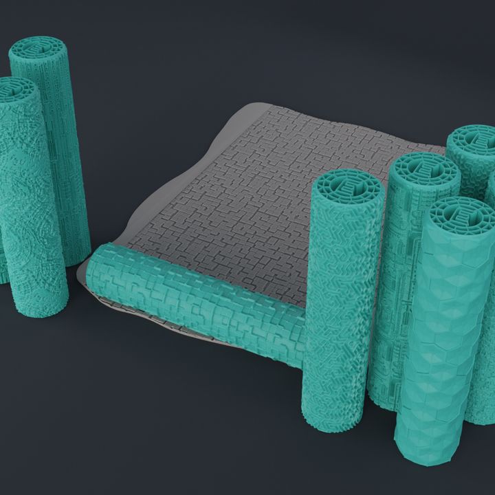 3D Printable DnD Terrain Texture Rollers – Scifi by 3Demon