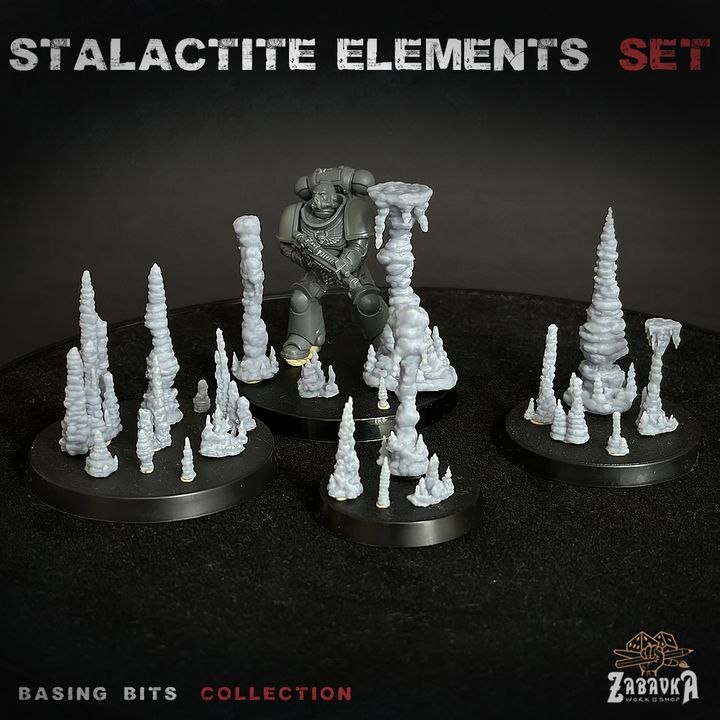 3D Printable Stalactite elements - Basing Bits by Zabavka Workshop