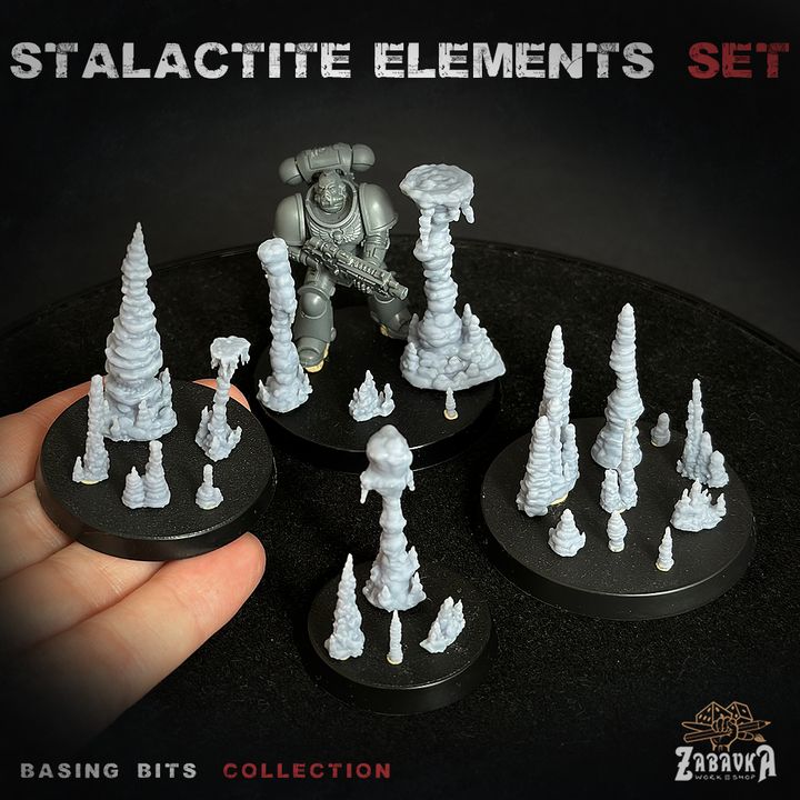 3D Printable Stalactite elements - Basing Bits by Zabavka Workshop