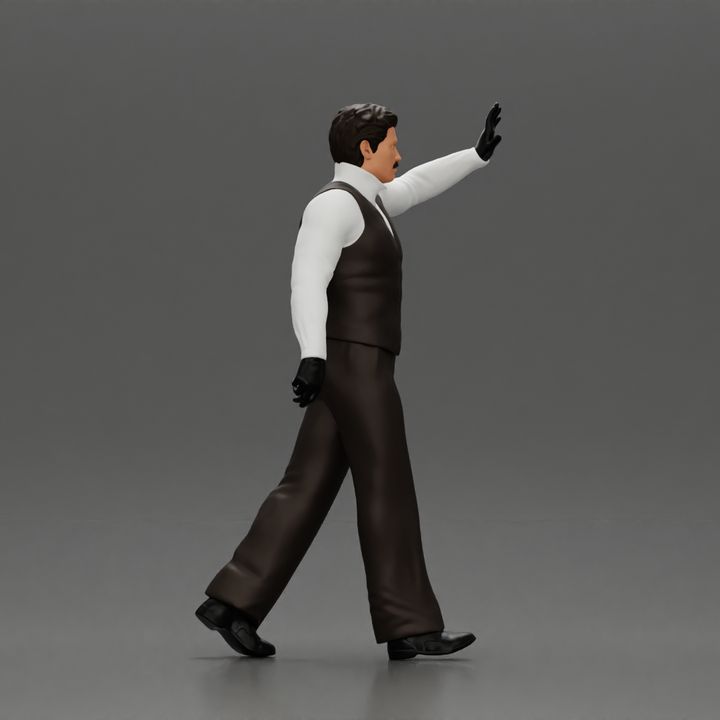 3D Printable man in suit raising hand up walking by 3DGeschaft ...