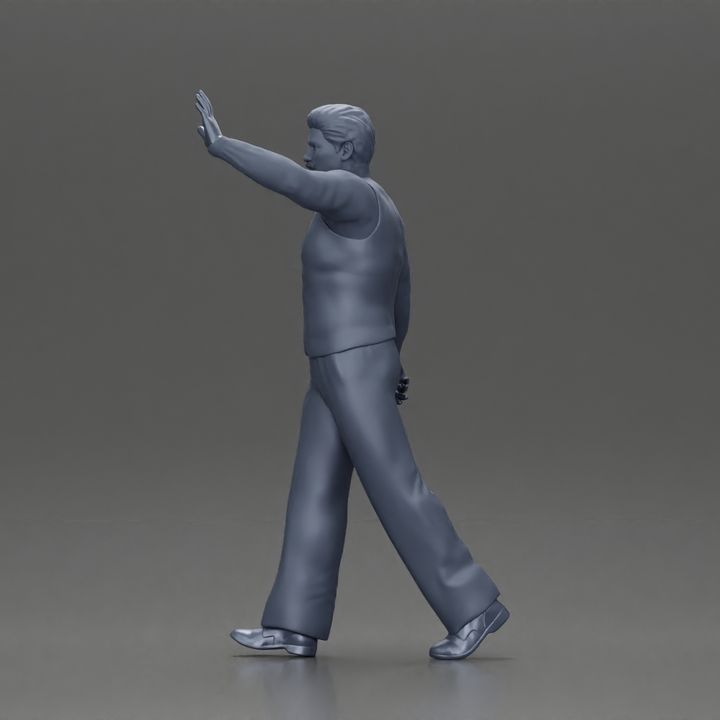 3D Printable man in suit raising hand up walking by 3DGeschaft ...