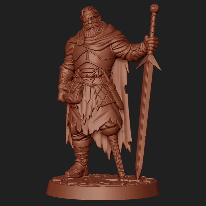 3D Printable Veteran Mercenary | Marcus Fireball by Goetia Miniatures