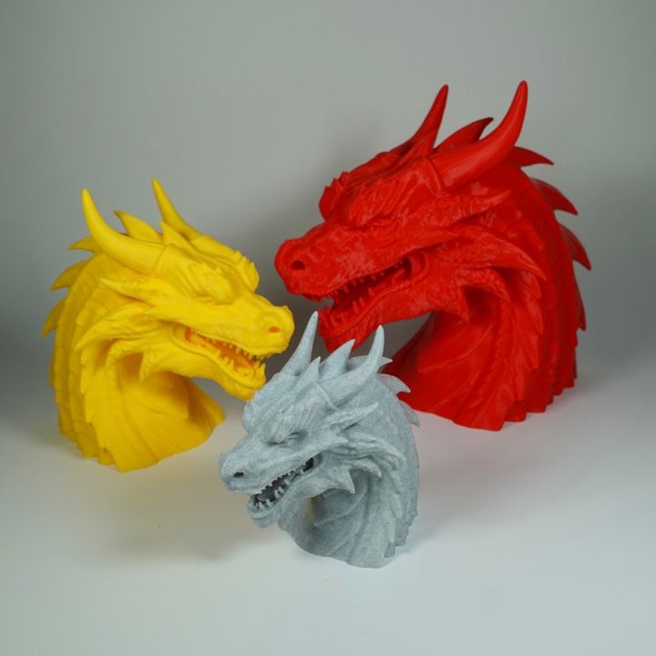3D Printable Dragon Head Bust by MysticMesh3D
