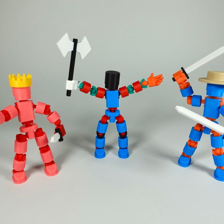 3D Printable MM3D Action Figure (Accessory Pack 1) by MysticMesh3D