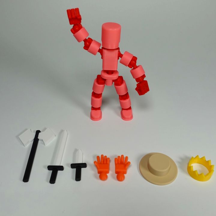 3D Printable MM3D Action Figure (Accessory Pack 1) by MysticMesh3D