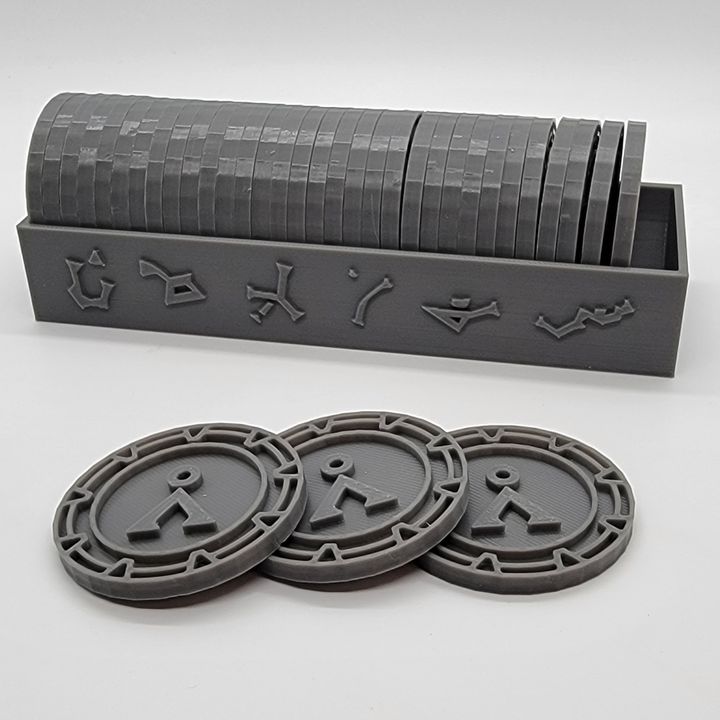 3D Printable Determination Point Chips and Holder by Schnell