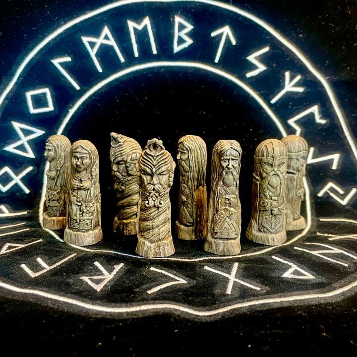 3D Printable Viking Totems (Odin, Freya, Thor, Loki) by Key Capas