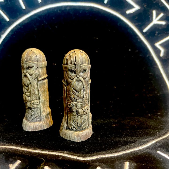 3D Printable Viking Totems (Odin, Freya, Thor, Loki) by Key Capas