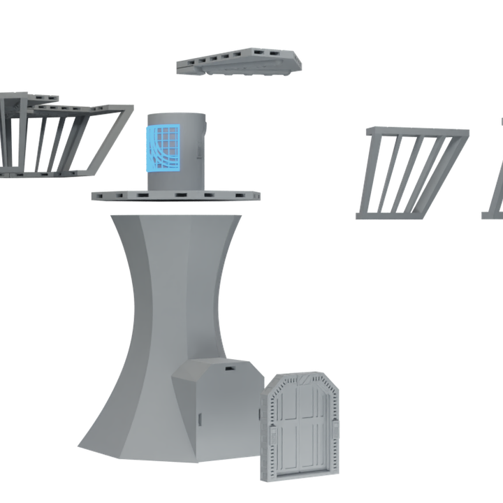 3D Printable Space Traffic Control Tower by Kathy Millatt Modelling