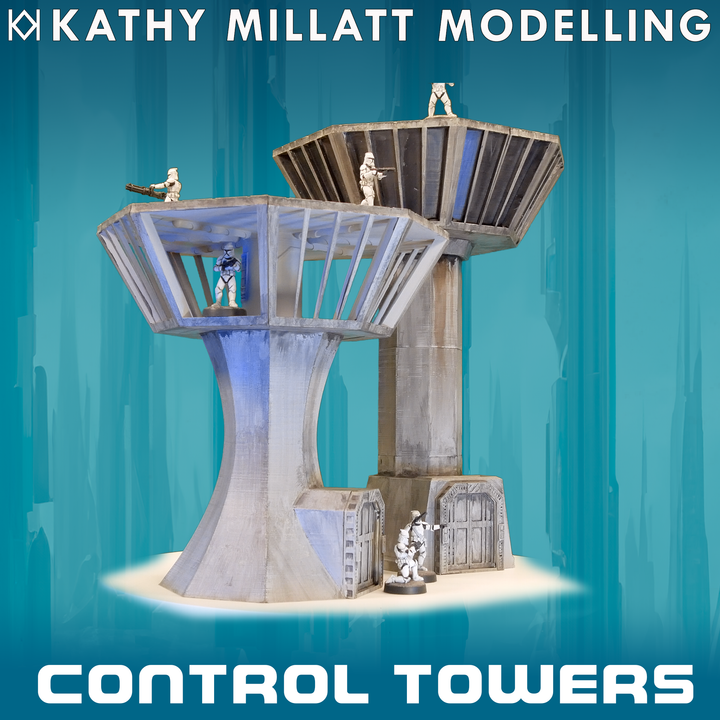 3D Printable Space Traffic Control Tower by Kathy Millatt Modelling