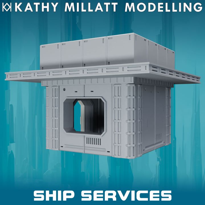 3D Printable Ship Services Building - Modular or Easy Print Complete ...